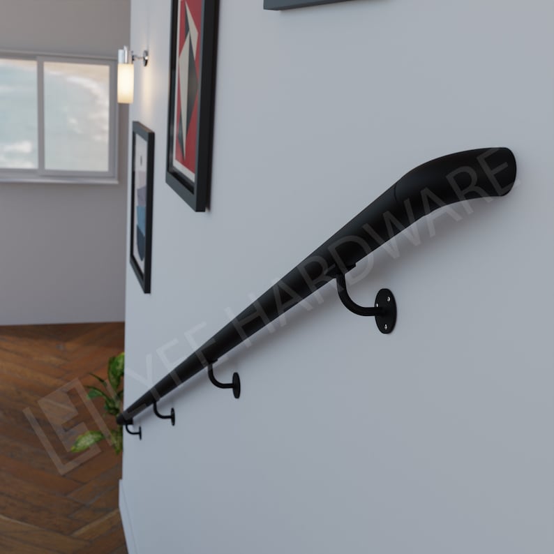 Custom Matte Black Handrail Kit (with Wall Return) | High Quality Metal ...