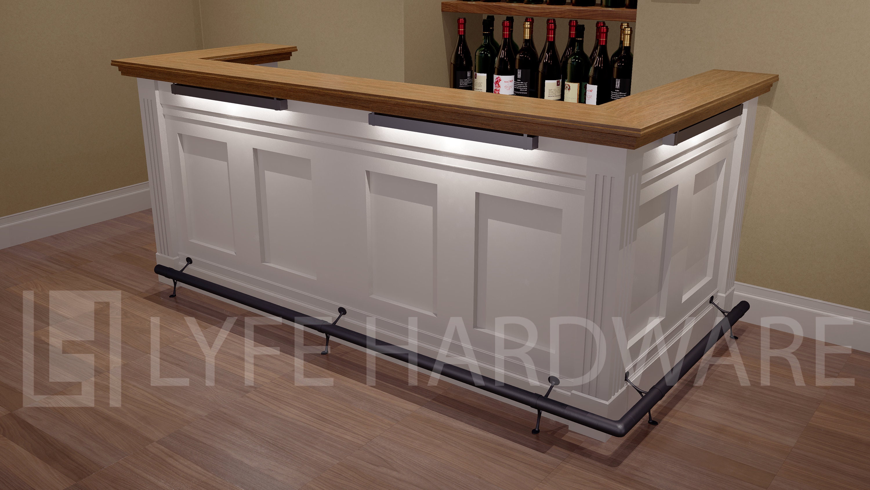 Custom Matte Black Bar Foot Rail Kit High Quality Metal Bar | Etsy