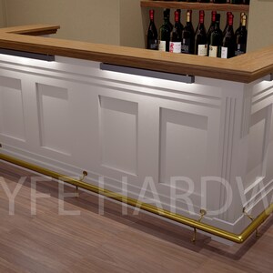 Custom Polished Brass Bar Foot Rail Kit | High Quality Metal Bar Foot ...