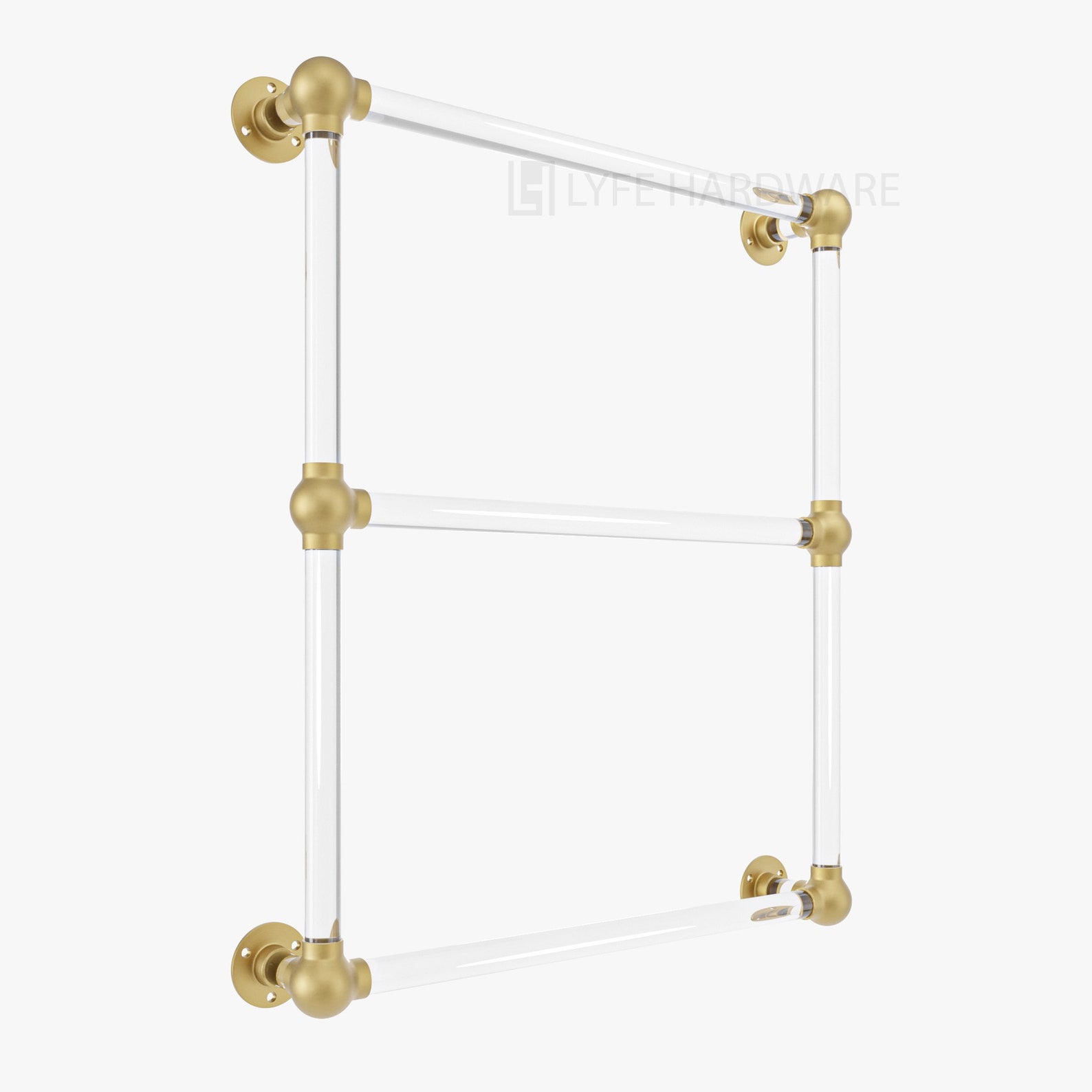 Acrylic Lucite Three Bar Bathroom Towel Rack Towel Holder for Multiple ...