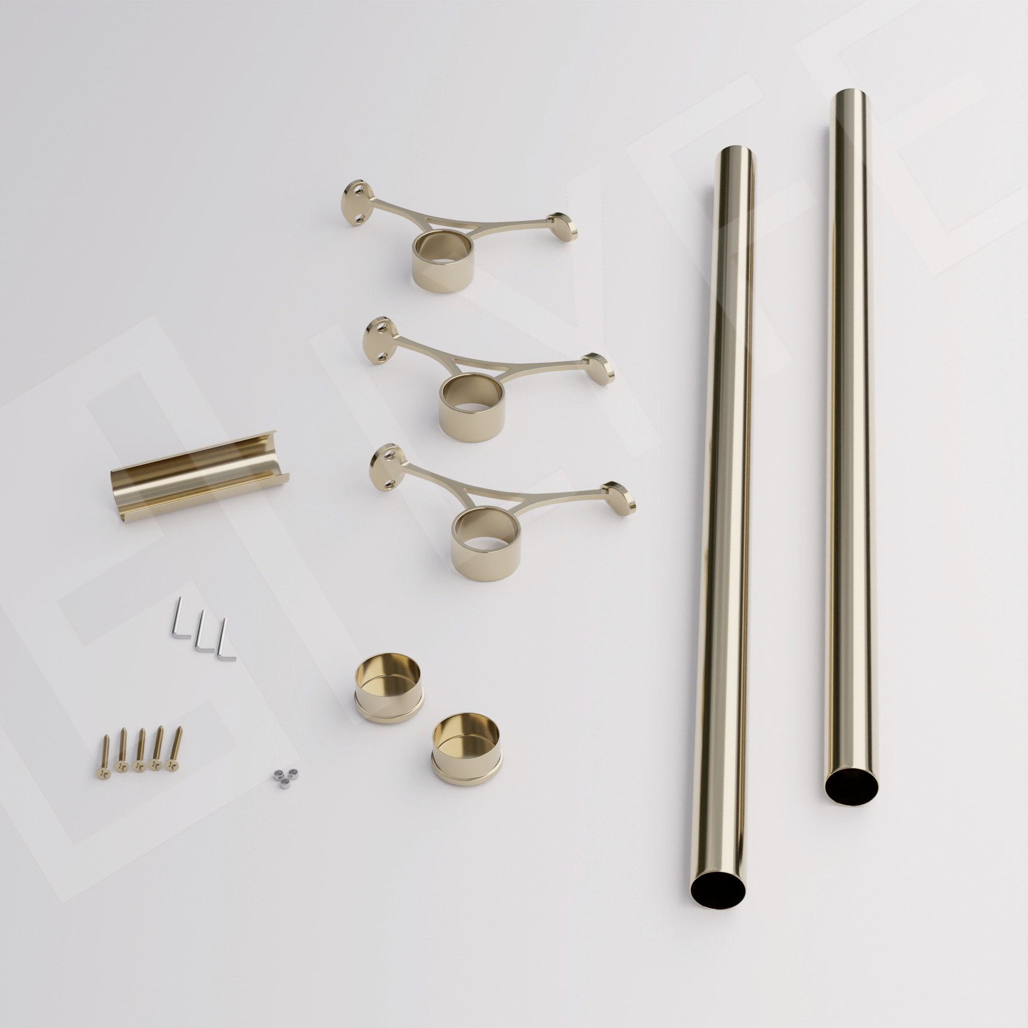 Custom Polished Brass Bar Foot Rail Kit | High Quality Metal Bar Foot ...