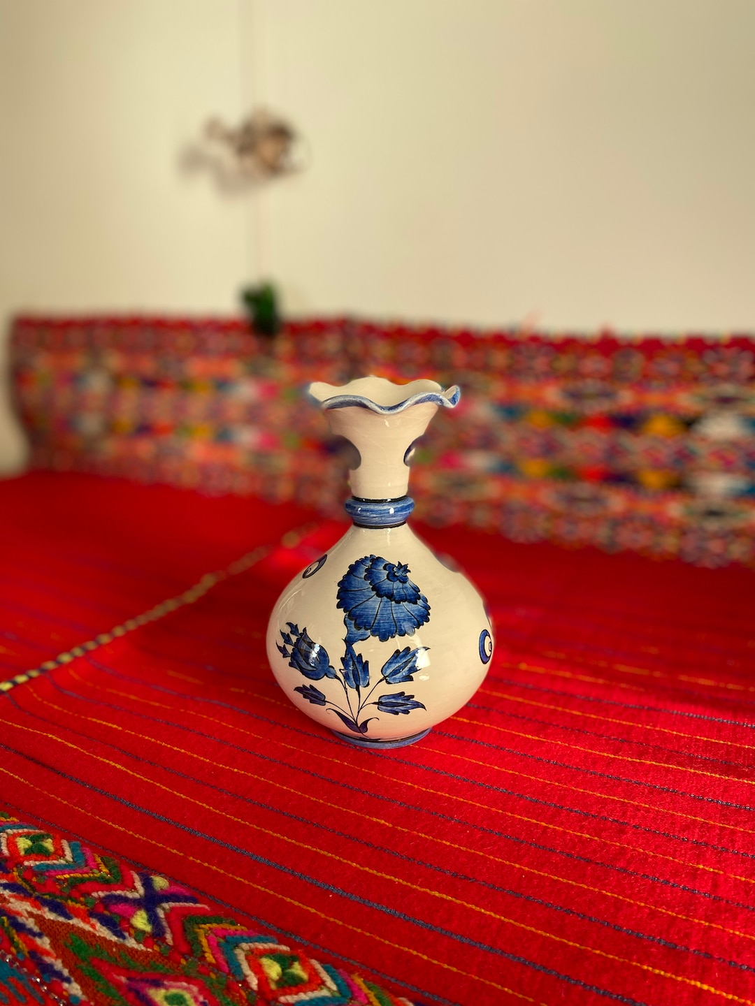 Carnation Vase Turkish Çini tile Art Unique Handmade Gift - Etsy