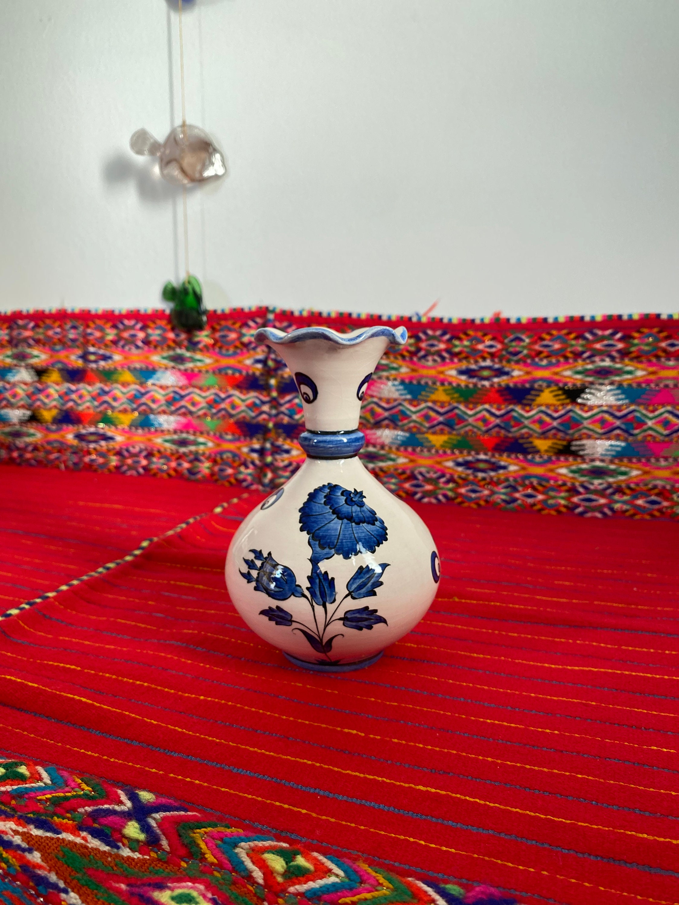 Carnation Vase Turkish Çini tile Art Unique Handmade Gift - Etsy