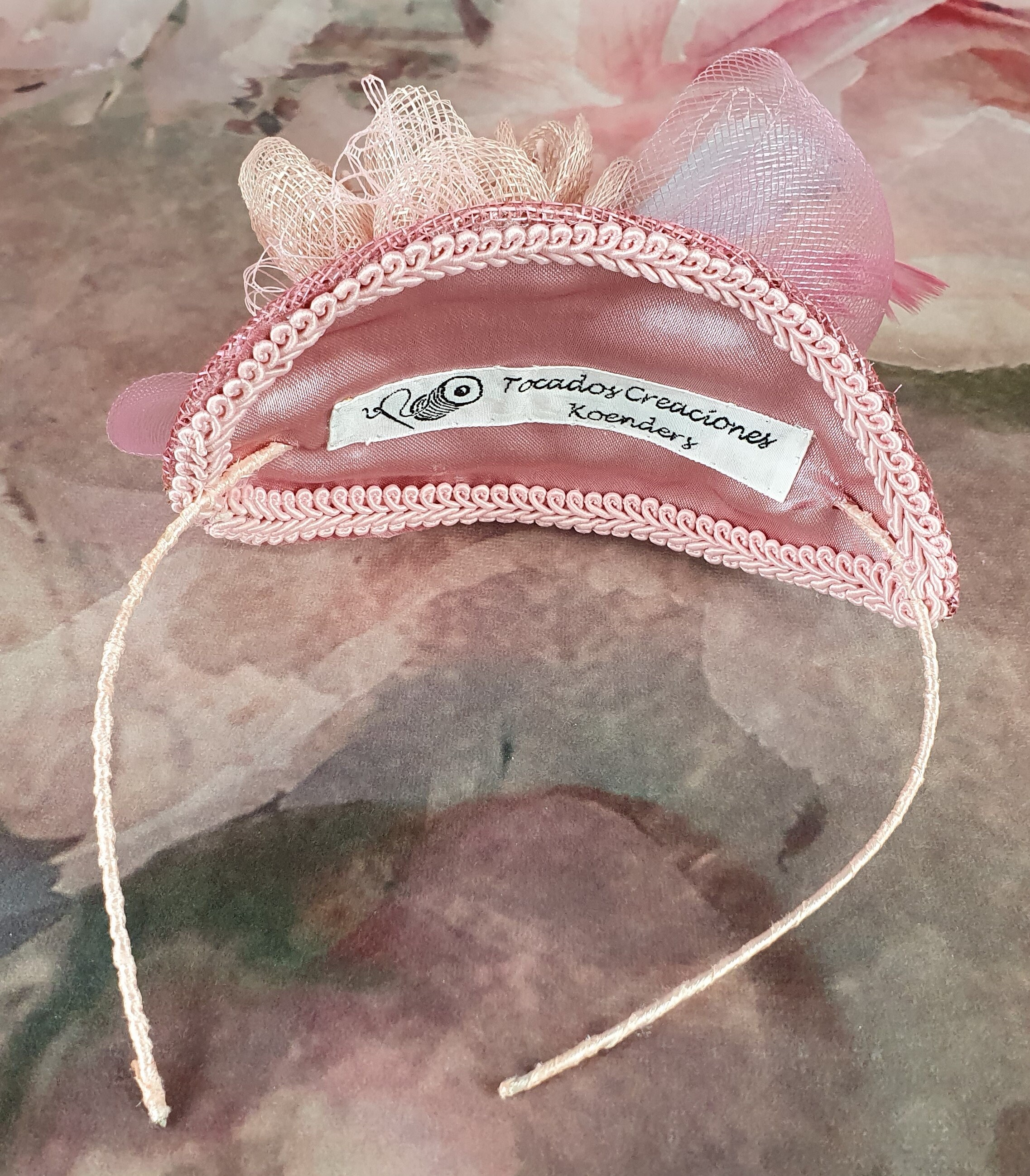 Elegant Handmade Pink With Gray Sinamay Headband- Elegant Style for Any ...