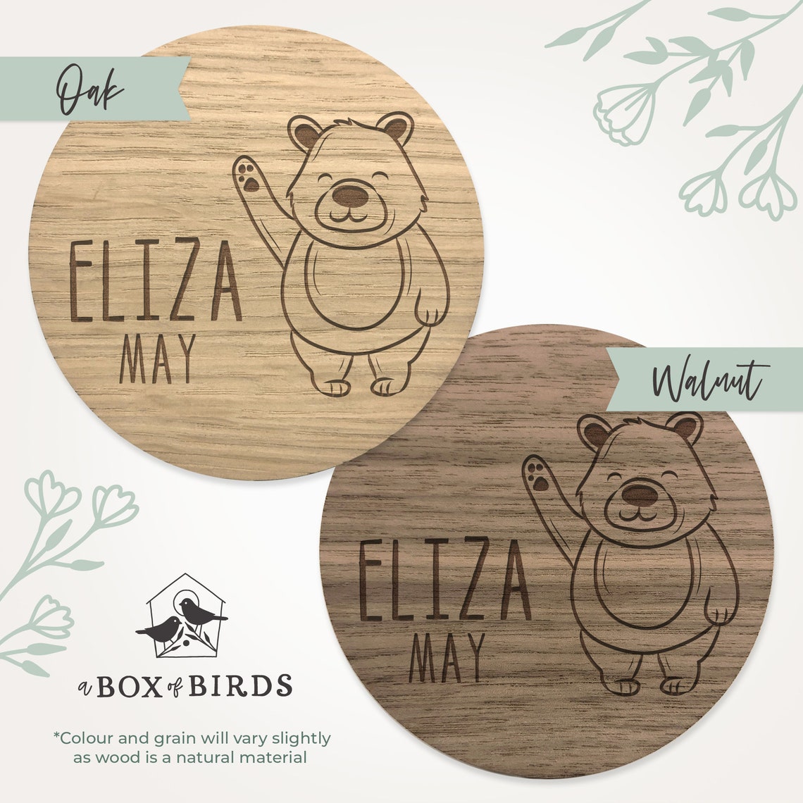 Teddy Personalised Name Sign Wooden Keepsake Cute Kids Room | Etsy