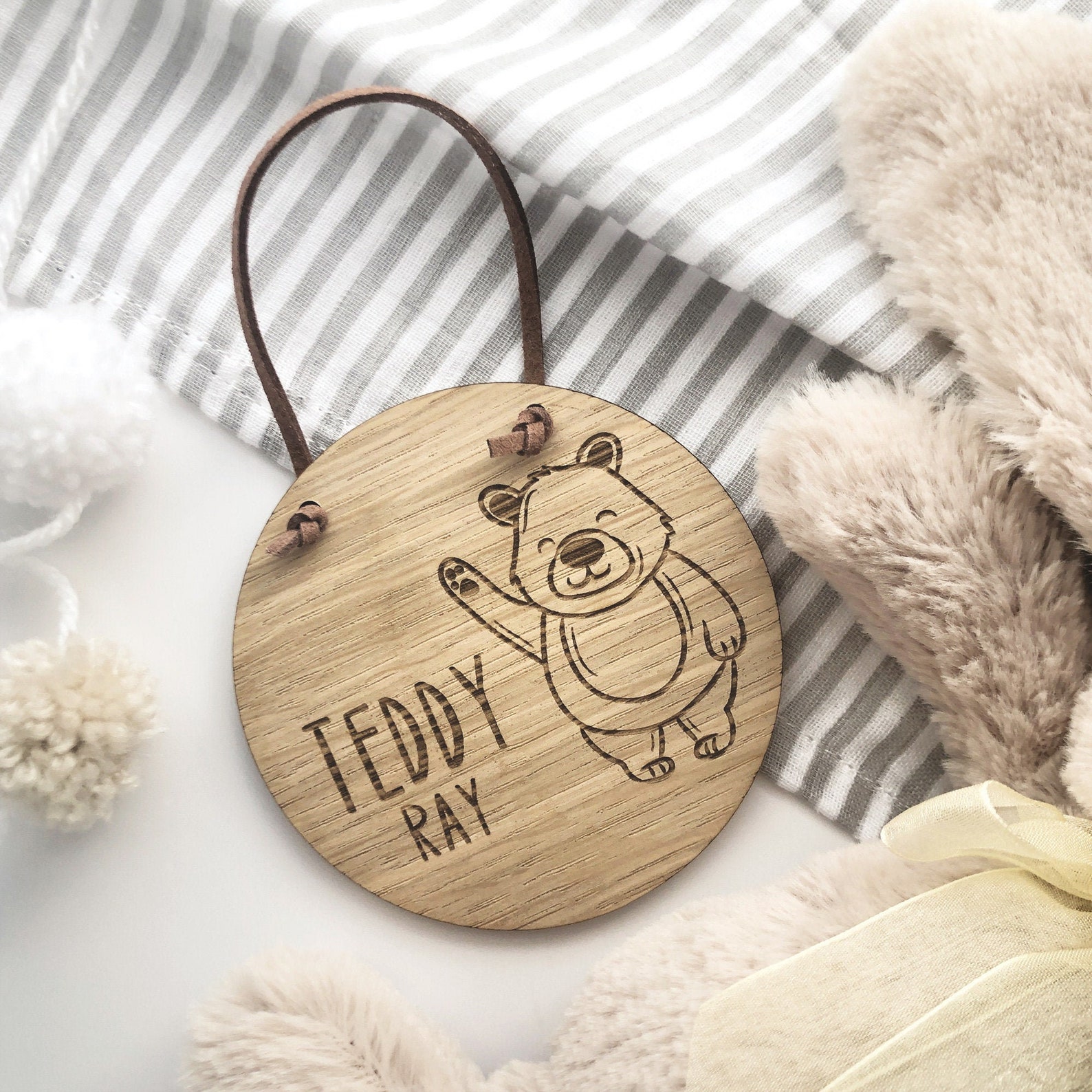 Teddy Personalised Name Sign Wooden Keepsake Cute Kids Room - Etsy
