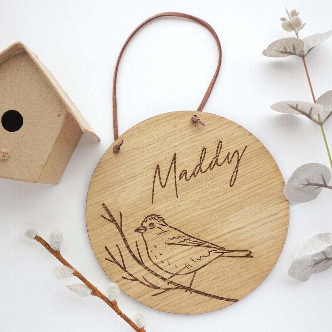 Personalised Bird Watching Sign, Bird Lover Gift Plaque, Wooden Name ...