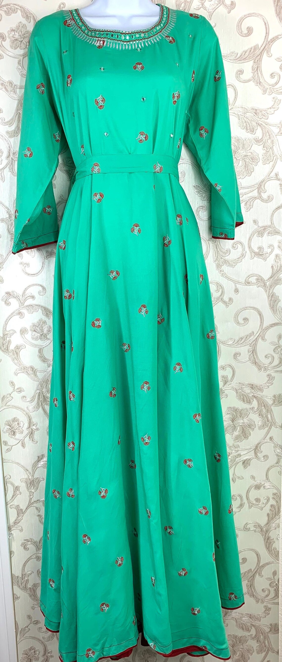 Chest:43. Indian long frock for women. Cotton/silk mix long | Etsy