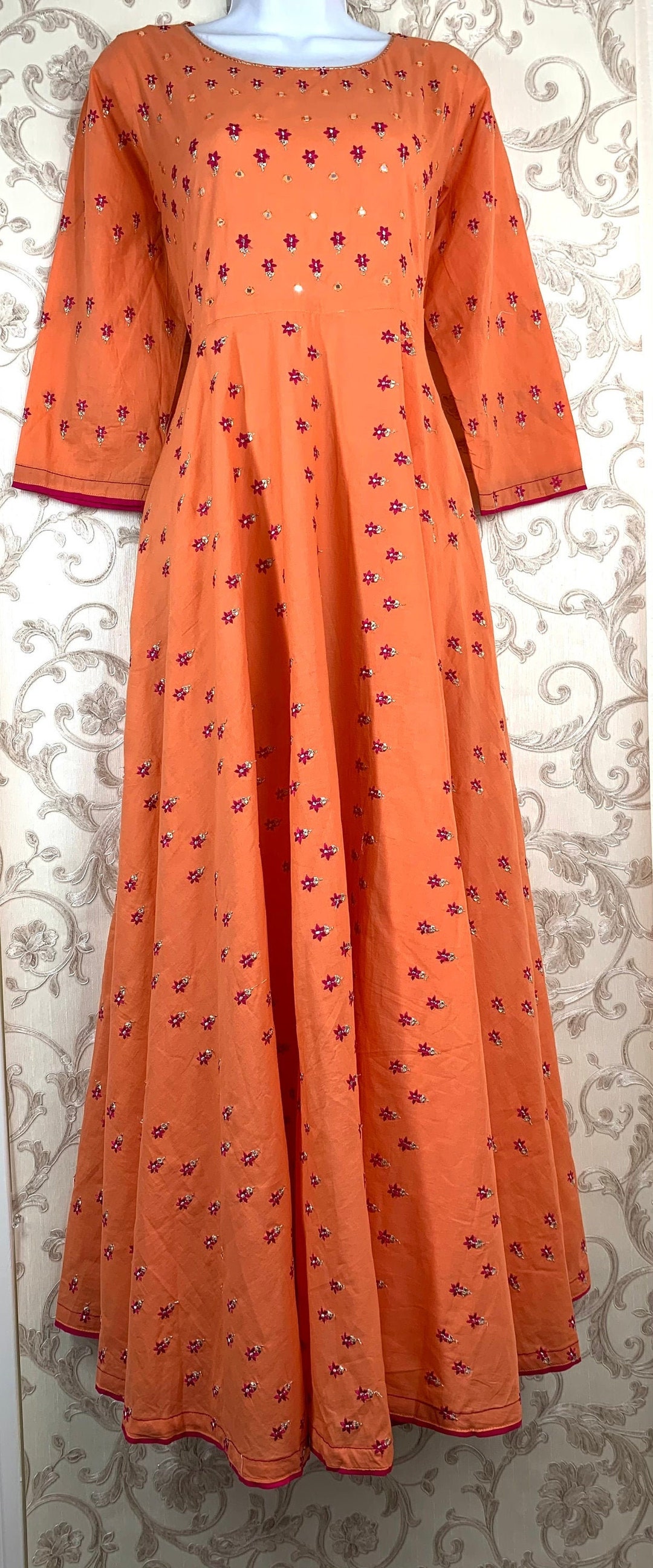 Chest:42. Indian Long Frock for Women. Cotton/silk Mix Long Kurti ...