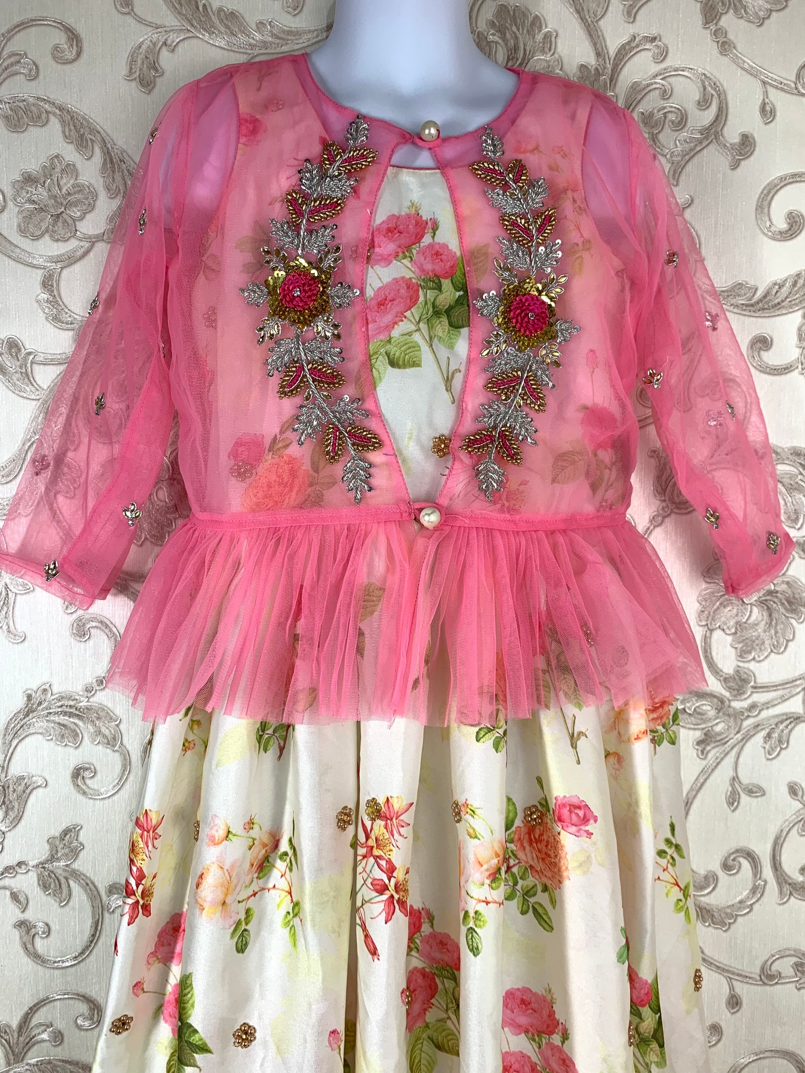 Chest: 27. Indian Long Frock for Girls. Satin Long Frock With - Etsy