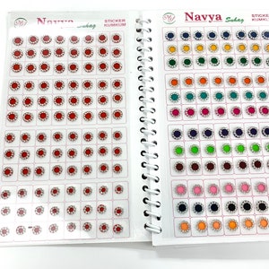Bindi Book With Round Sticker Bindis. 2 Color Rhinestone Options ...