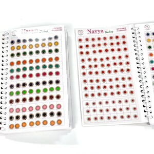 Bindi Book With Round Sticker Bindis. 2 Color Rhinestone Options ...