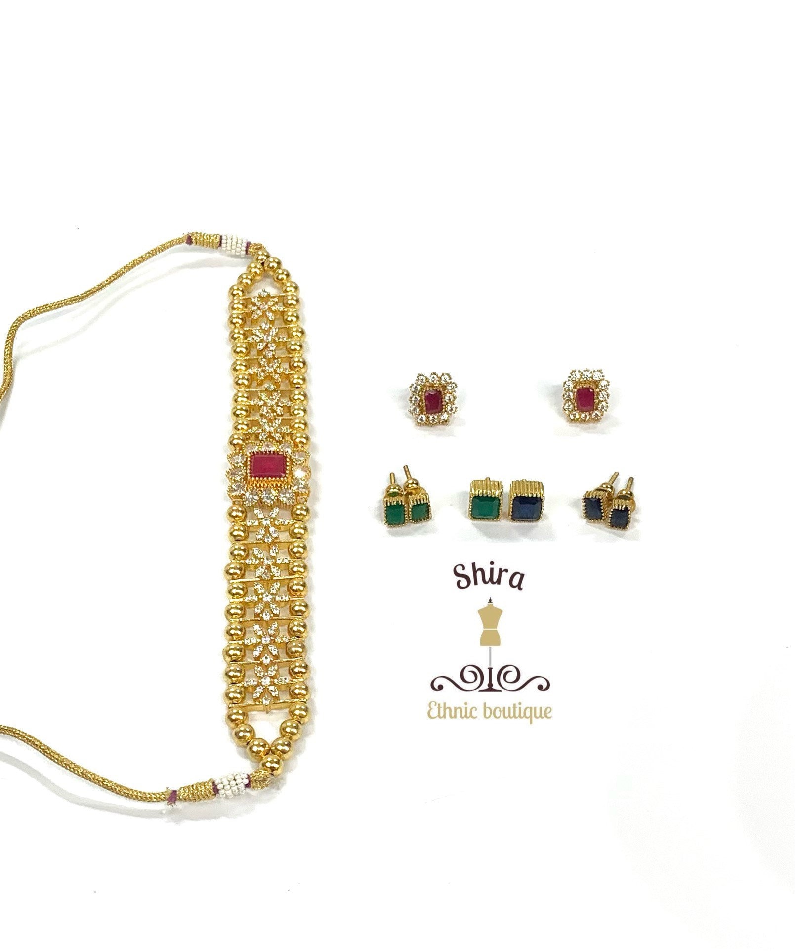Traditional choker set in one gram gold plating available in 2 | Etsy