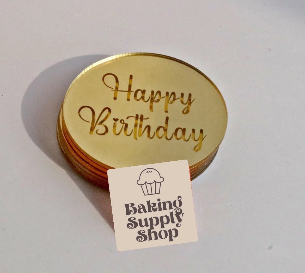 Acrylic Mirror Disc Cupcake Topper Personalised Charm Disc - Etsy