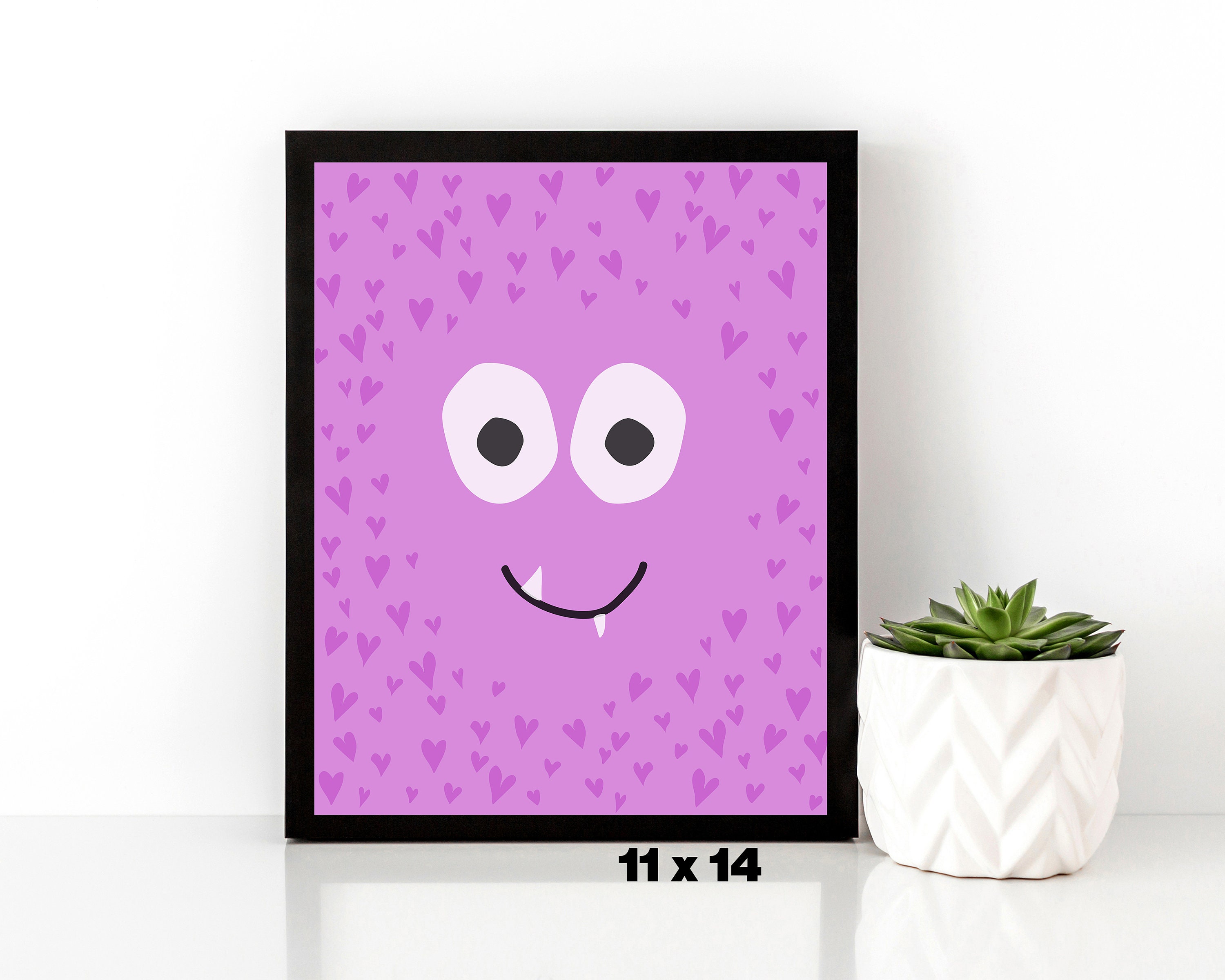 Silly Monster Digital Print 11x14 Purple Funny Face Monster - Etsy Canada