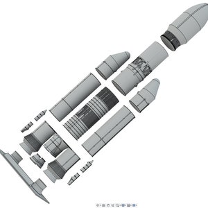 Indian ISRO LMV3 Model Rocket Kit 1:144 100 72 ALL WHITE Scale 287 413 ...