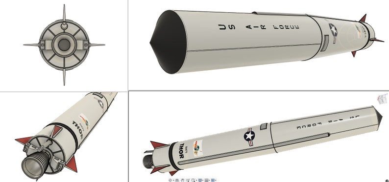 New! USA THOR IRBM Missile Kit Model Rocket and Stand 1:48 72 100 144 ...