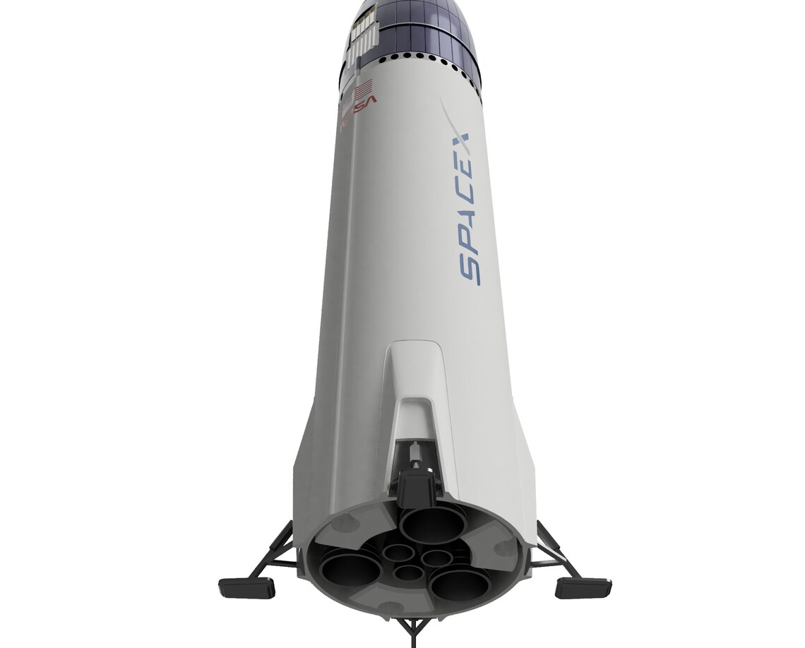 Spacex and Nasa Starship HLS Artemis 3 Lunar Lander Kit Model 1:200 ...