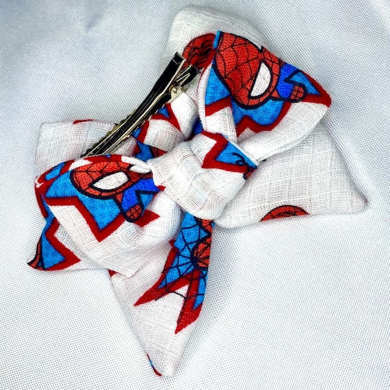 Girls Spiderman Hair Bow Girls Hair Clip Spiderman Bow Gift - Etsy