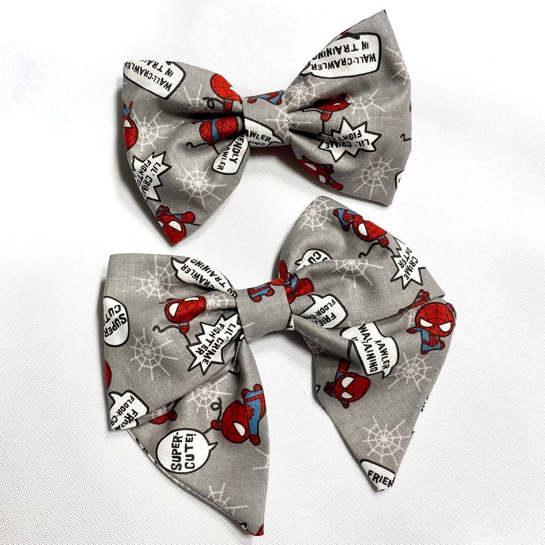 Girls Spiderman Hair Bow, Pinwheel Hair Bow, Girls Hair Clip, Spiderman ...
