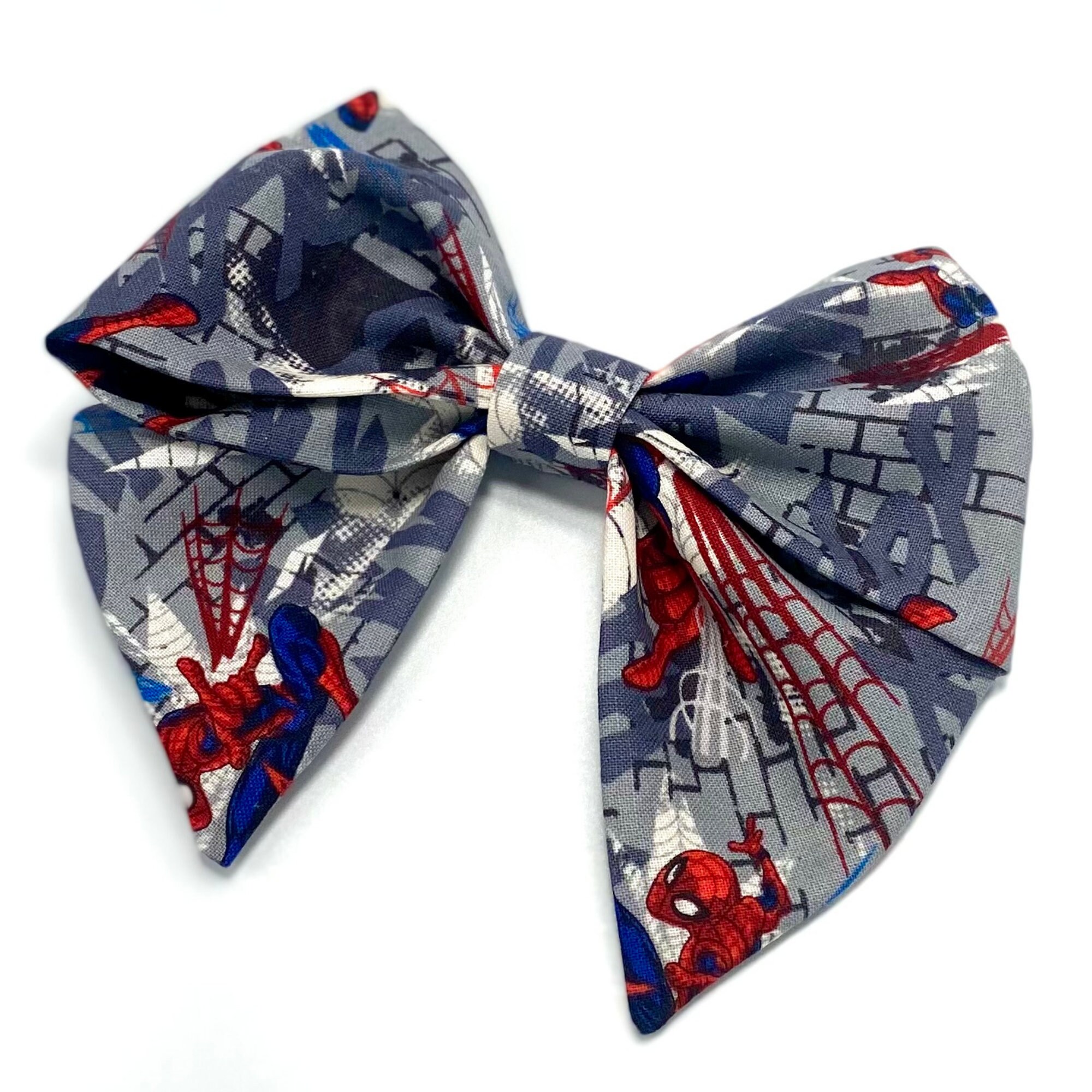 Girls Spiderman Hair Bow, Pinwheel Hair Bow, Girls Hair Clip, Spiderman ...
