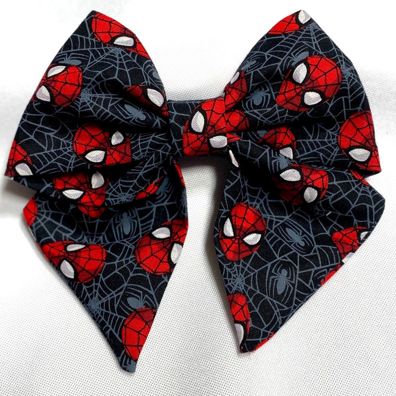 Girls Spiderman Hair Bow, Pinwheel Hair Bow, Girls Hair Clip, Spiderman ...