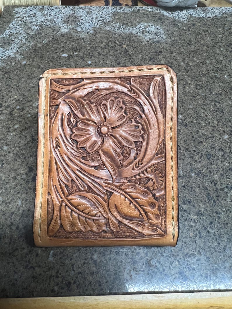 Handmade Leather Bifold Wallet - Etsy