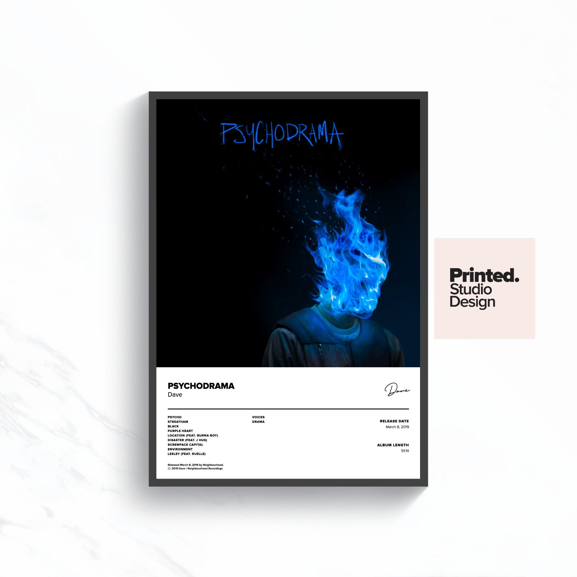 Dave Poster PSYCHODRAMA Album Cover Poster Print Dave | Etsy