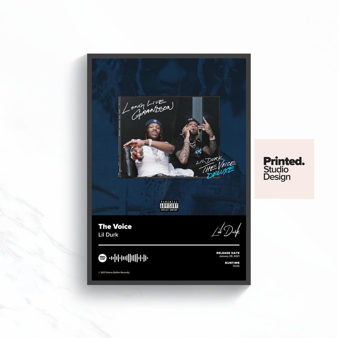 Lil Durk Poster The Voice Album Cover Poster Print Lil | Etsy