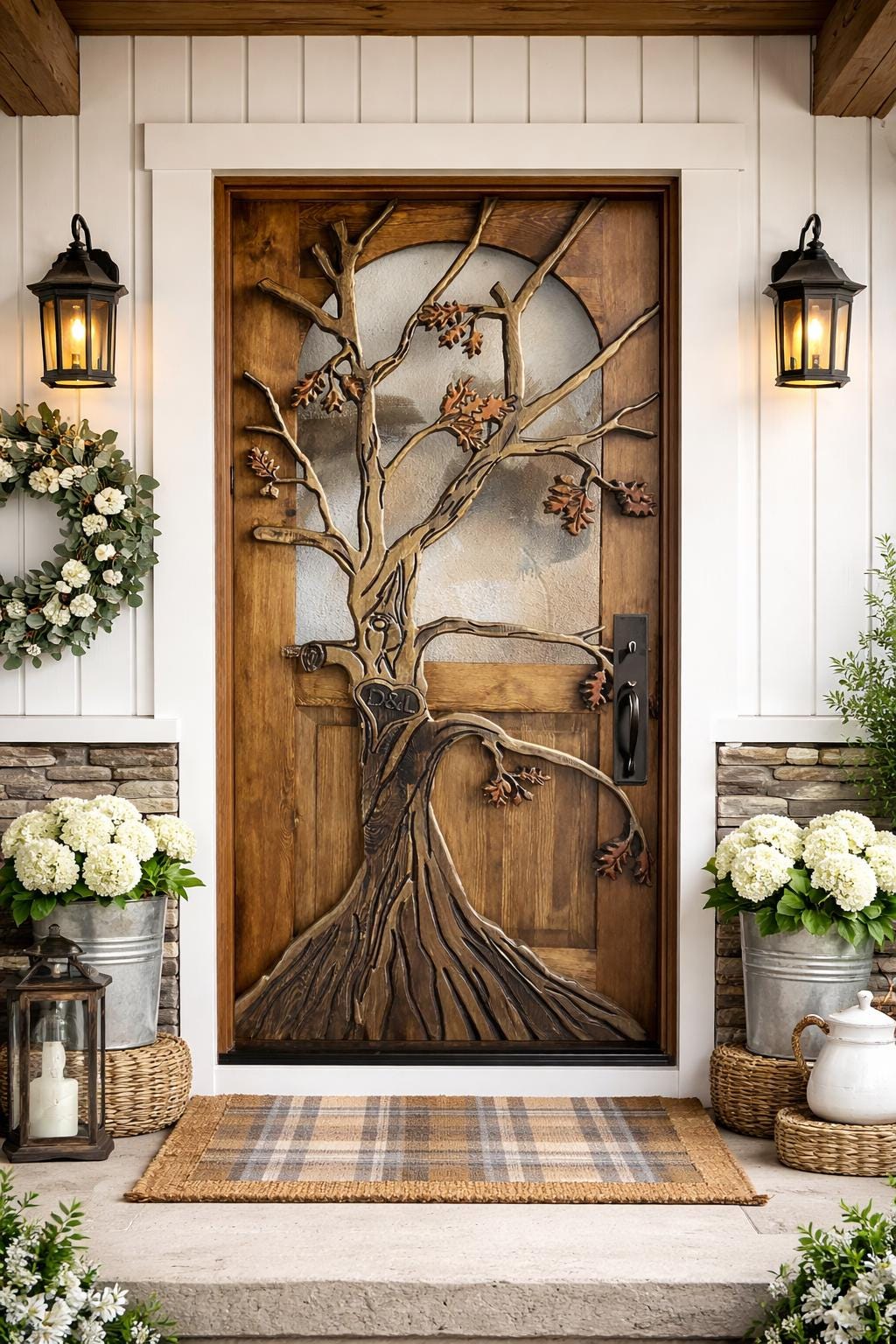Hand-carved 3D Tree of Life Wooden Door: Custom Interior/exterior - Etsy