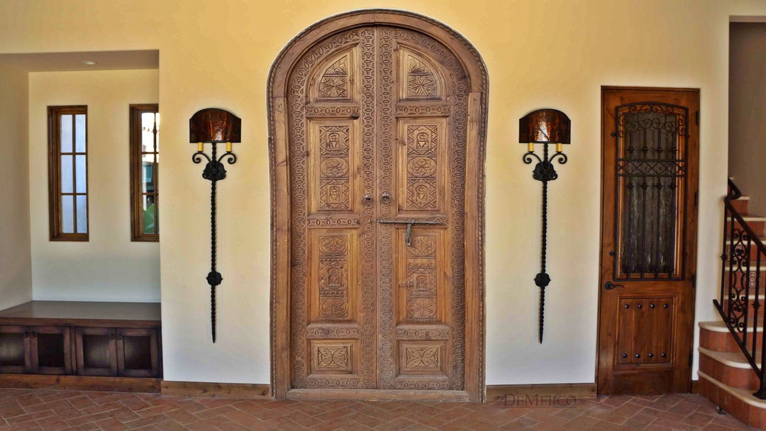 Custom Made Arch Front Door, Antique Barn Door, Authentic Wooden Double or Single Exterior ...