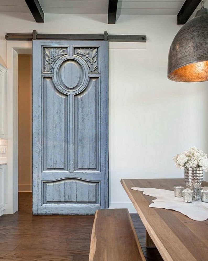 Vintage Distressed Grey French Door Antique Barn Doors - Etsy
