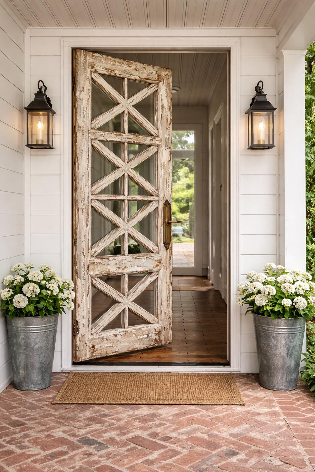 Handcrafted Antique Style Glass Lite Door: Custom Farmhouse Rustic ...