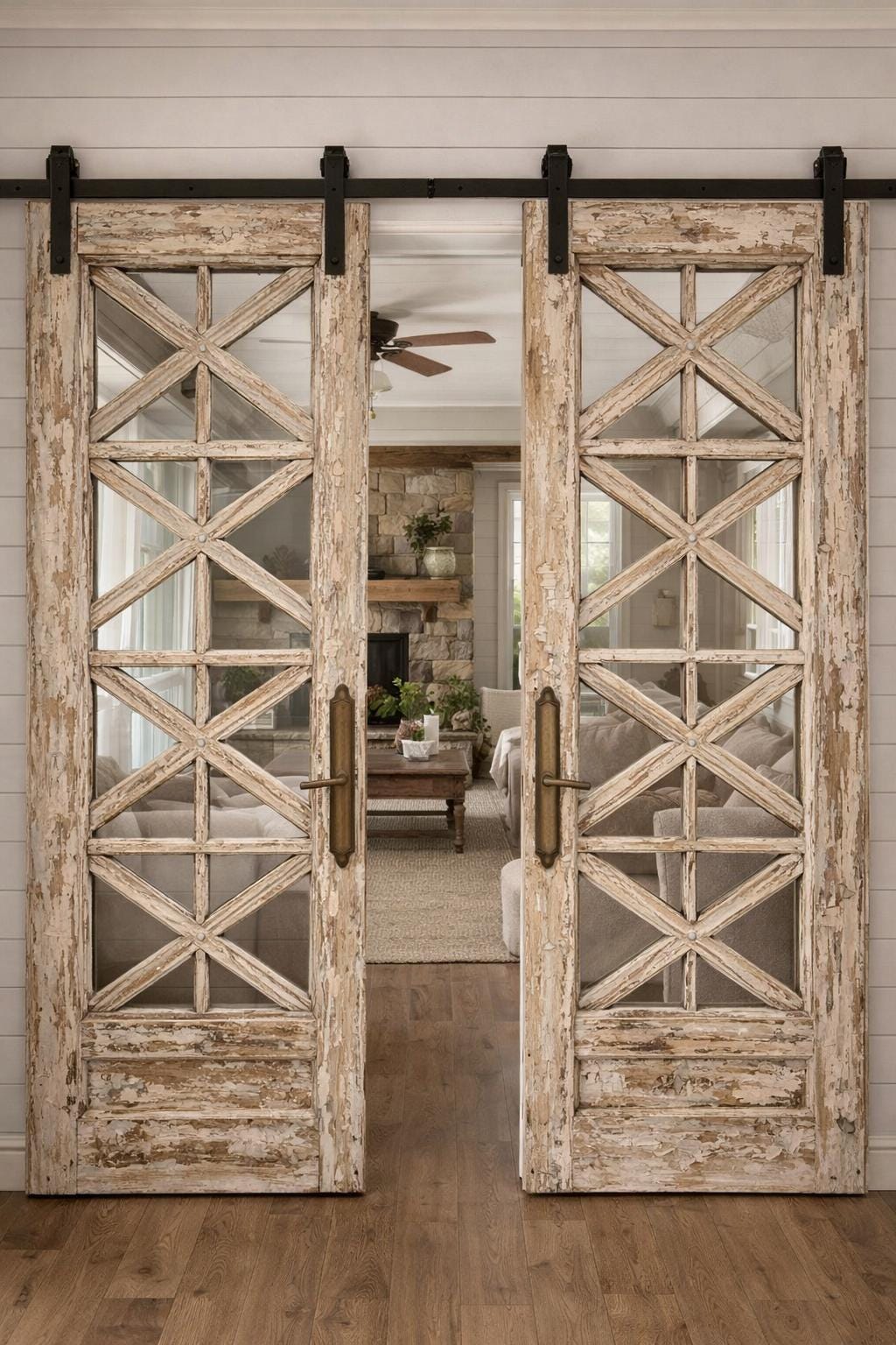 Handcrafted Antique Style Glass Lite Door: Custom Farmhouse Rustic ...