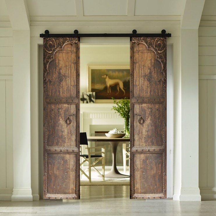 Hand-carved Distressed Barn Door: Antique Style Front Door - Etsy