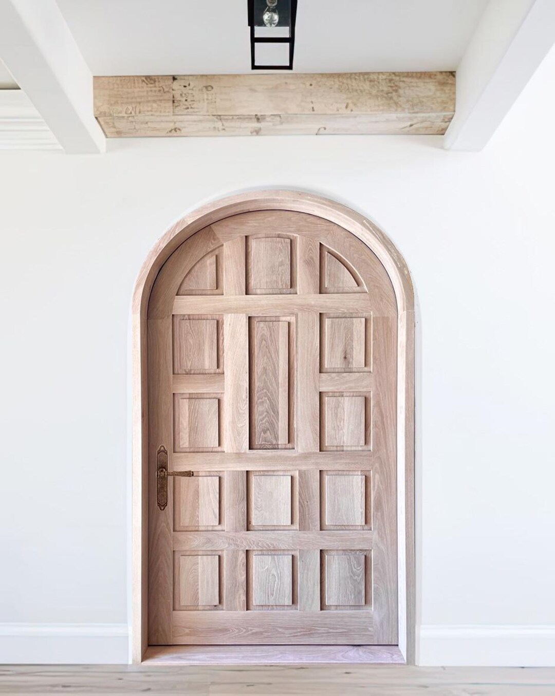 Arched Solid Wood Door With Raised Panels – Custom Interior or Entry ...