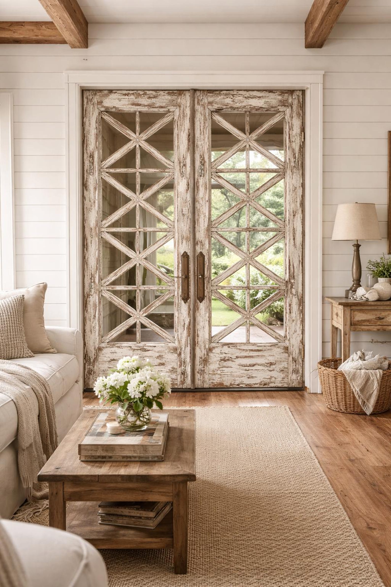 Handcrafted Antique Style Glass Lite Door: Custom Farmhouse Rustic ...