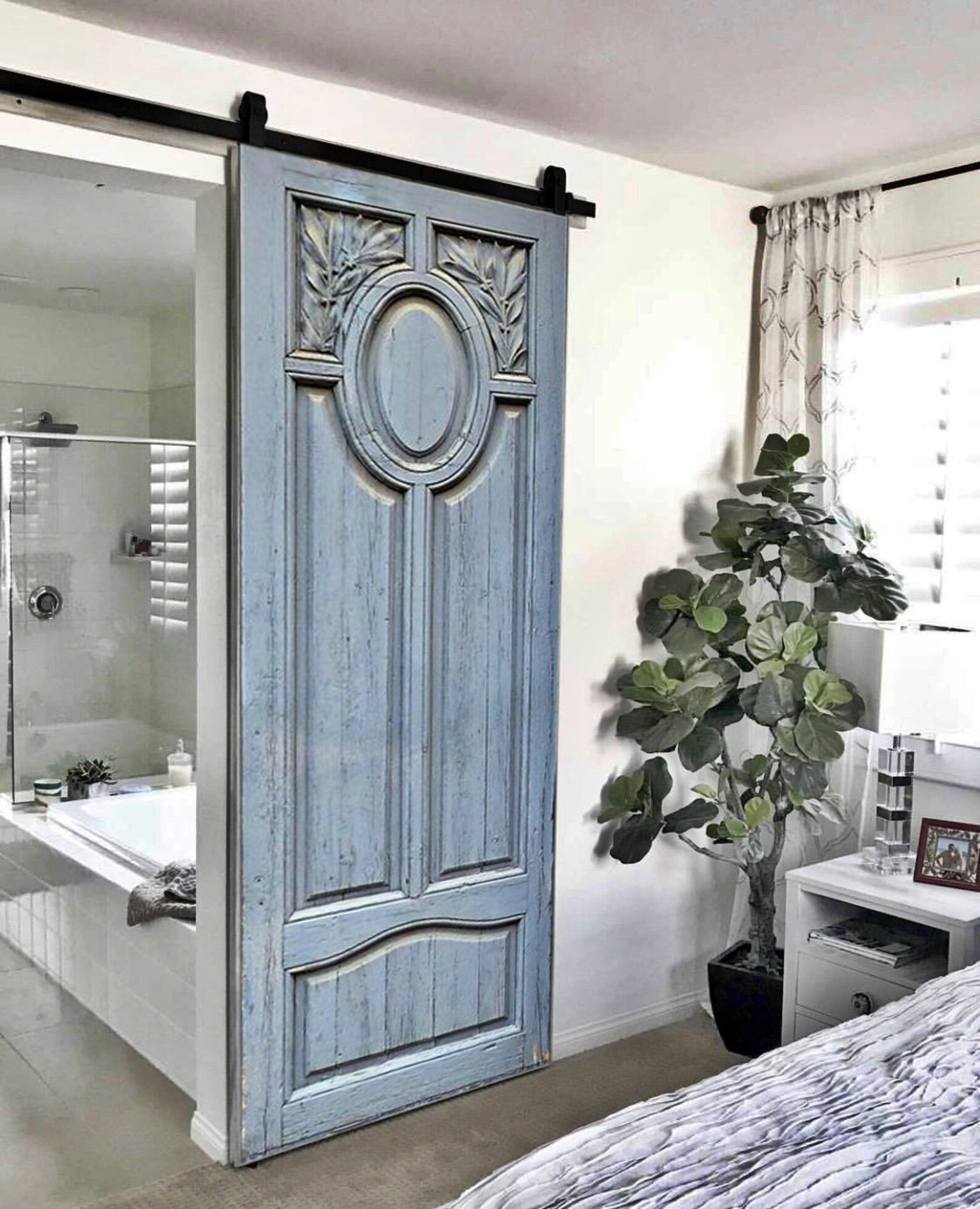 Vintage Distressed Grey French Door Antique Barn Doors - Etsy