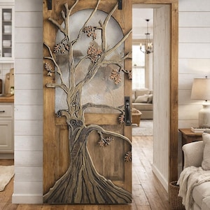 Hand-carved 3D Tree of Life Wooden Door: Custom Interior/exterior - Etsy