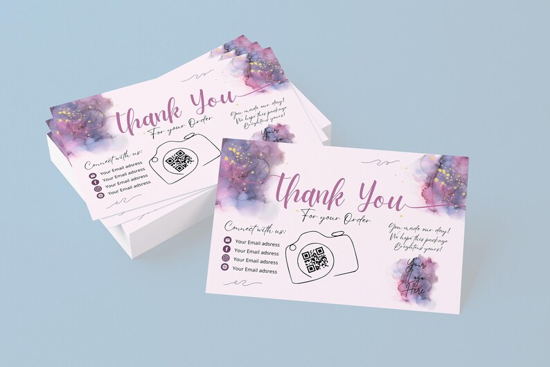 Printable Thank You Cards Business Template Poshmark Etsy - Etsy