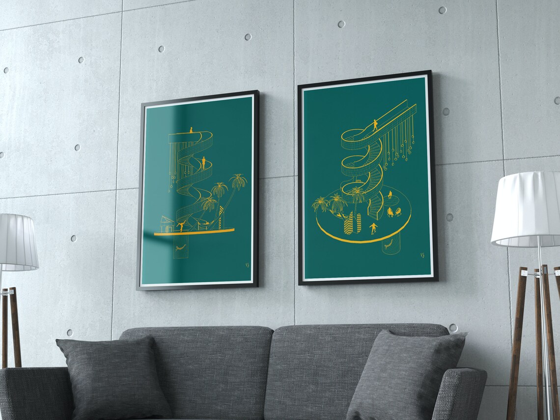 Isometric Architectural Printable Wall Art / Instant Download / Digital ...