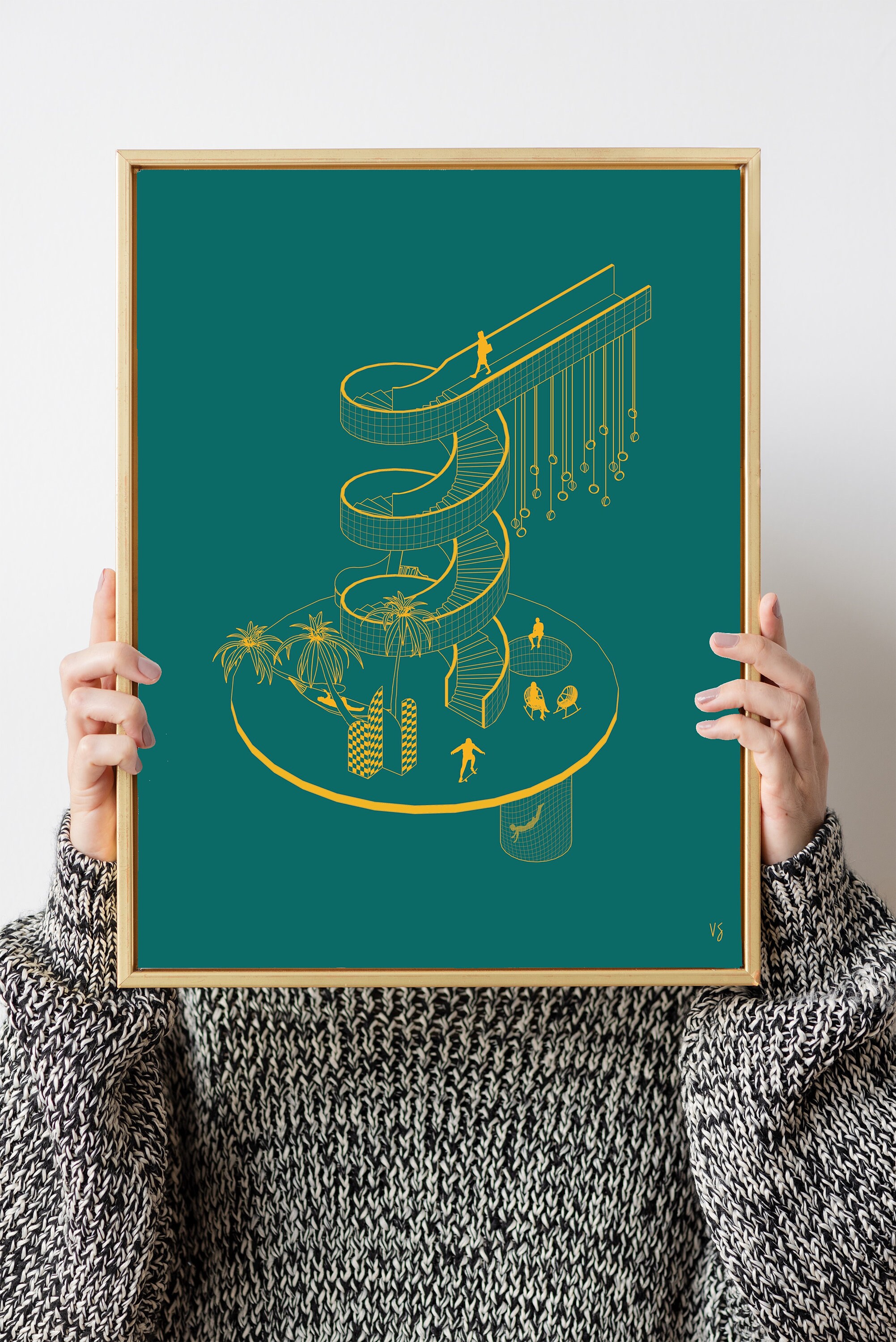 Isometric Architectural Printable Wall Art / Instant Download / Digital ...