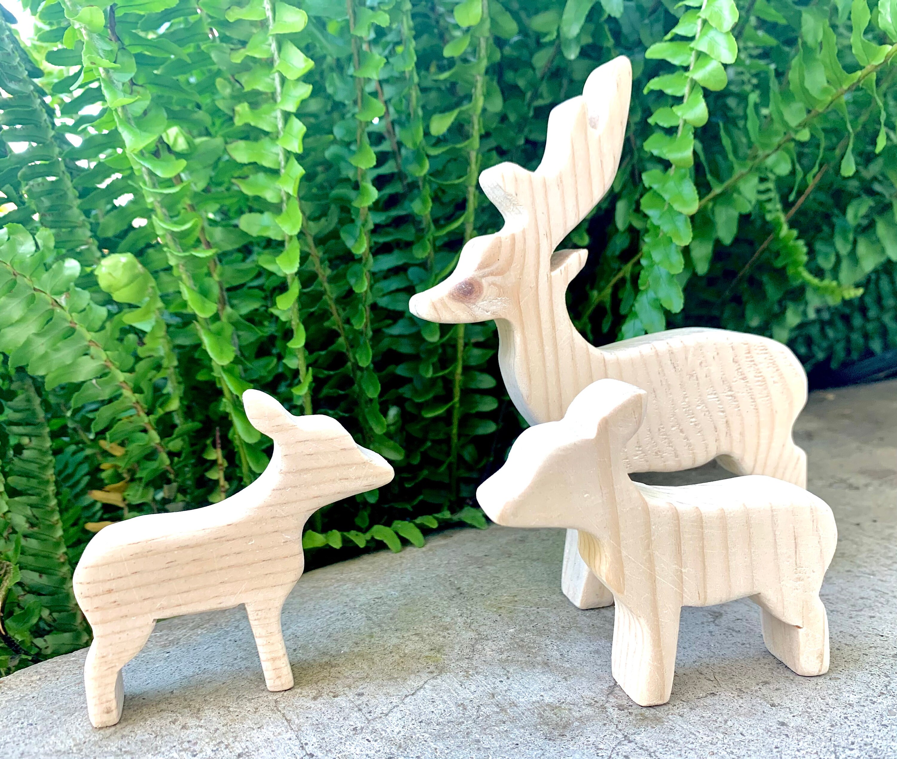 Wooden Buck and Does Deer Toys - Etsy