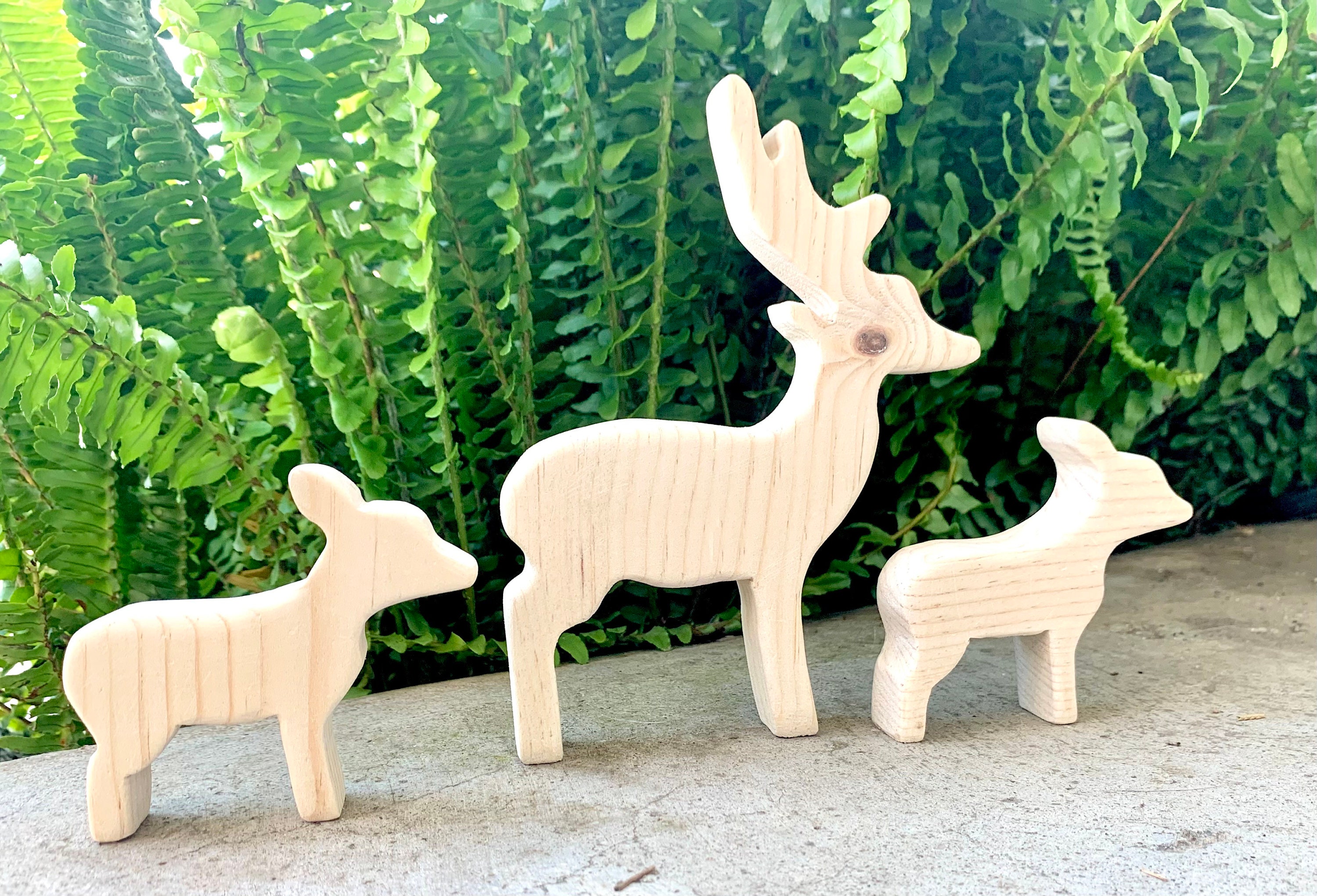 Wooden Buck and Does Deer Toys - Etsy