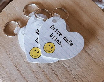Drive Safe Bestie Keychain - Etsy