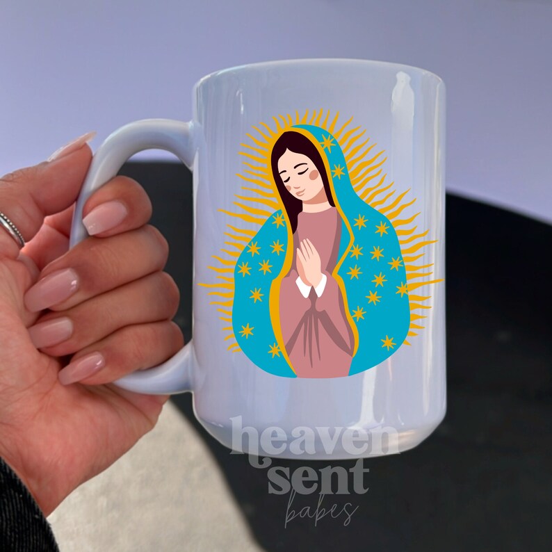 Virgin Mary Mug, Virgin Mary Gift, Virgen De Guadalupe, La Virgencita ...