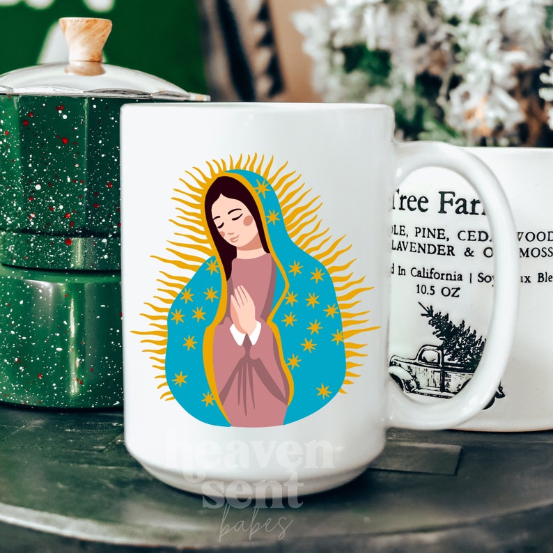 Virgin Mary Mug, Virgin Mary Gift, Virgen De Guadalupe, La Virgencita ...