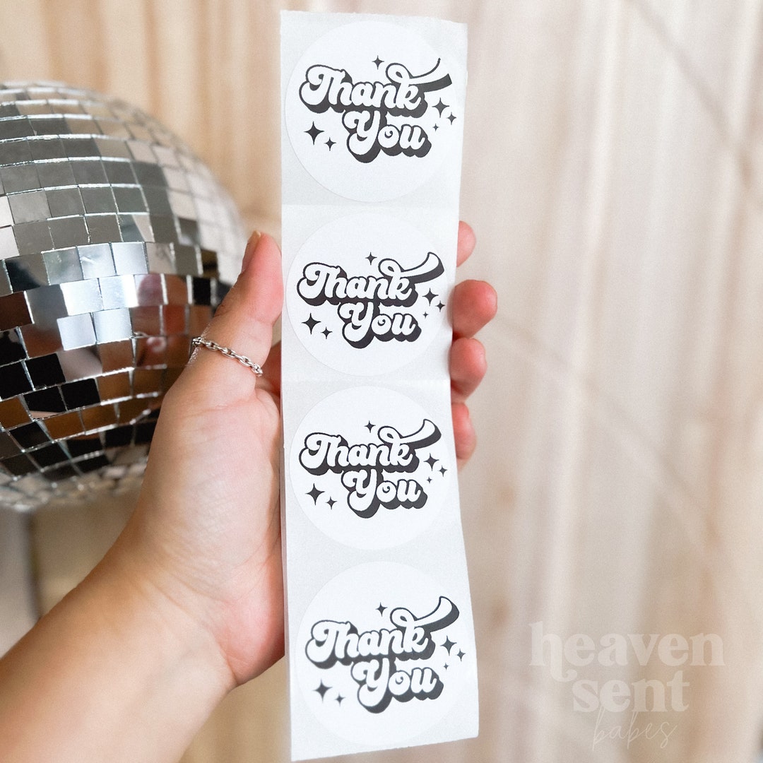 Thank You Thermal Stickers, 2'' Thermal Round White Labels, Packaging ...