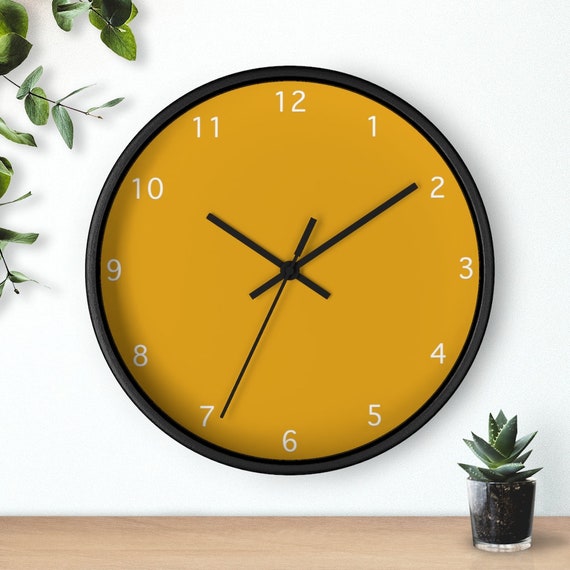 Classic Numbers Wall Clock Yellow & Mustard Color Nordic | Etsy