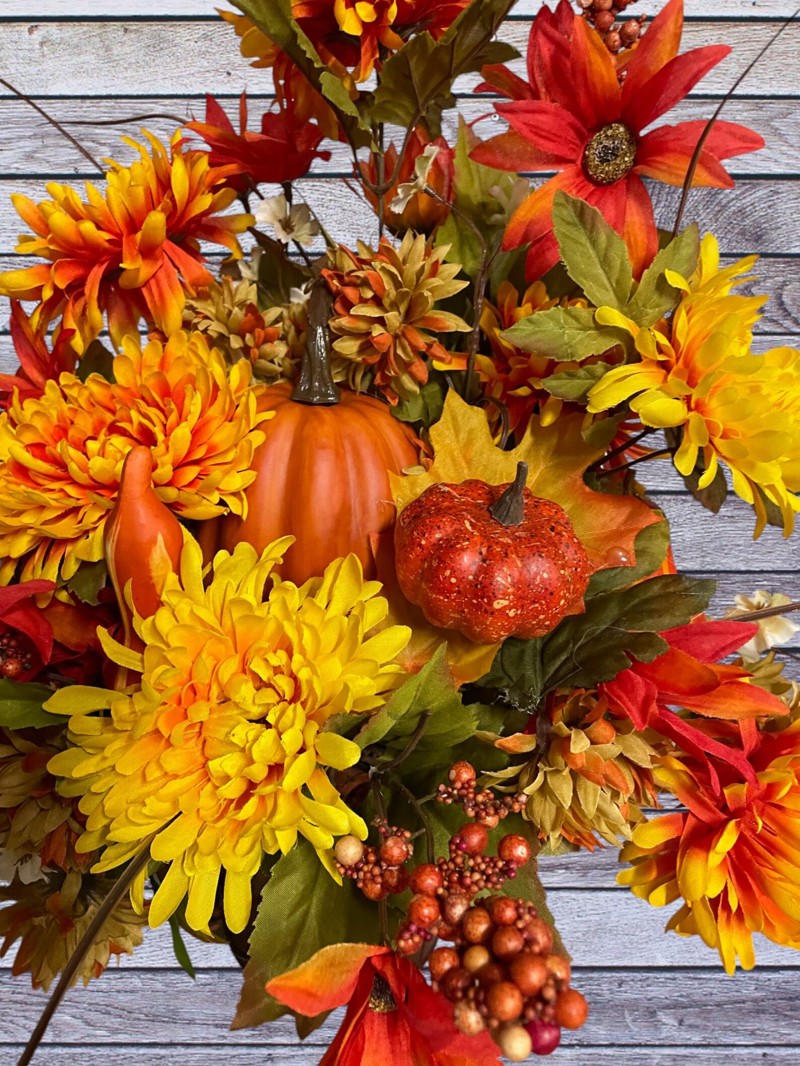 Fall Autumn Floral Arrangement Farmhouse Orange Yellow - Etsy